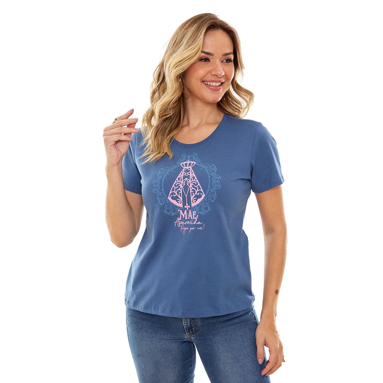 Baby Look Nossa Senhora Aparecida DV12974 - Ágape Moda